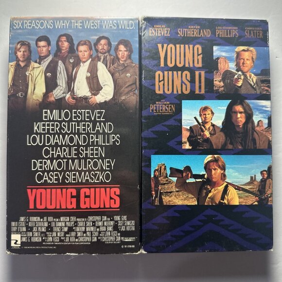 Media | Young Guns 1 2 Lot Vhs With Charlie Sheen Emilio Estevez Kiefer ...